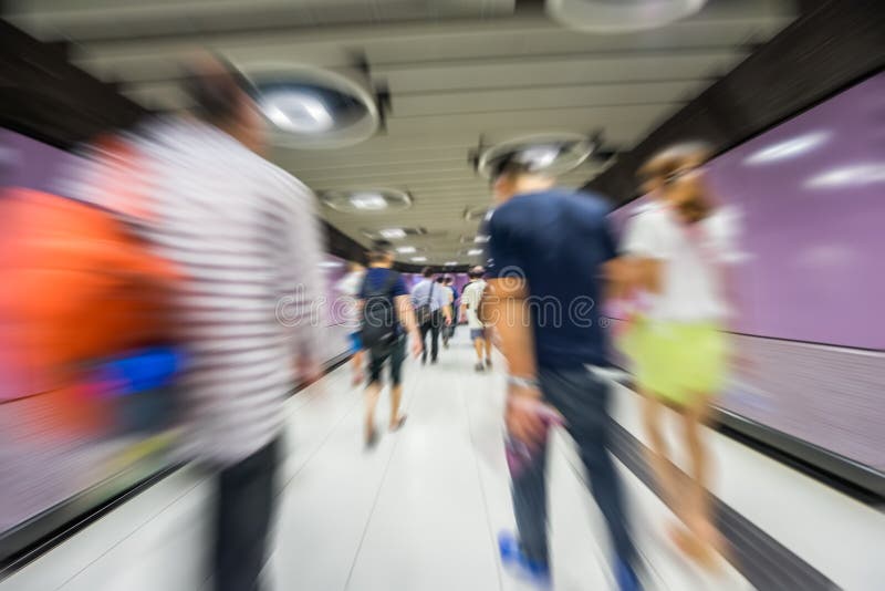 Passenger Walking in Subway Stock Image - Image of airport, blur: 127138251