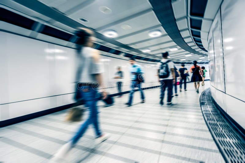 Passenger Walking in Subway Stock Image - Image of indoor, luggage ...