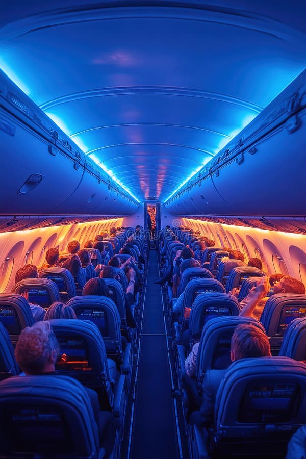 Passengers Celebrate on a Flight with Excitement and Joy in the Cabin ...