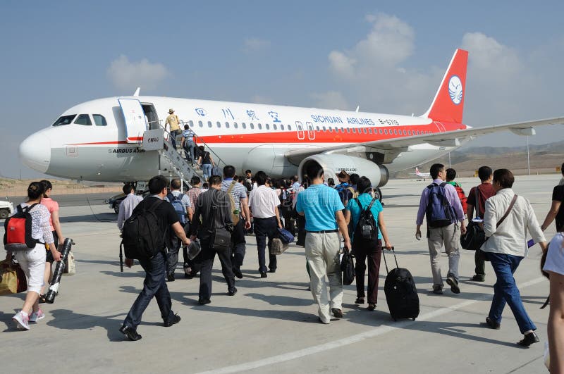 Passengers Boarding a Plane Stock Photo - Image of departure, tourist ...
