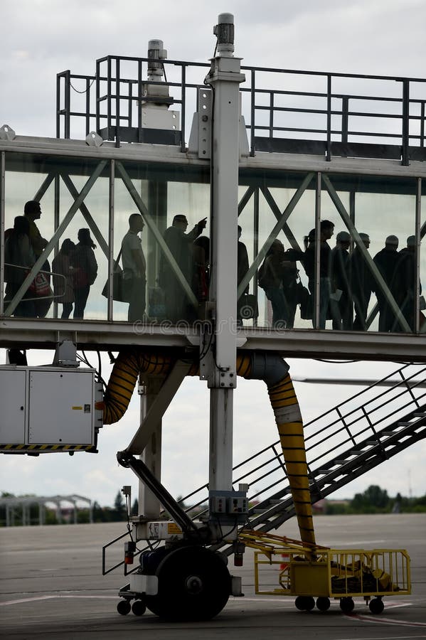 Airplane at Jetway Ready for Pushback Stock Image - Image of back ...