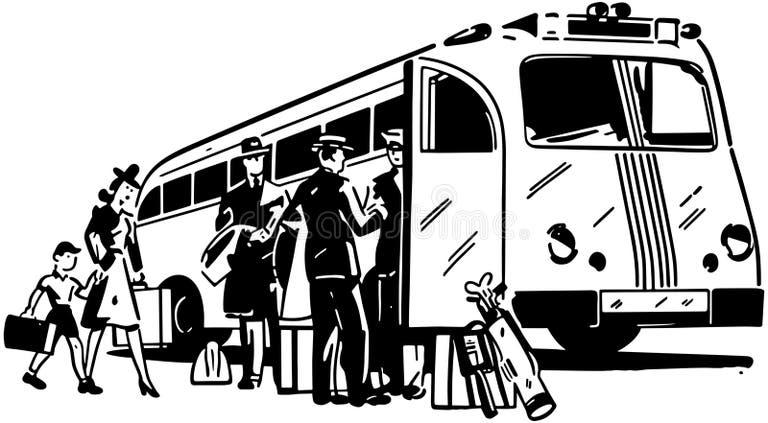 Passengers Boarding Bus Stock Illustrations – 170 Passengers Boarding ...