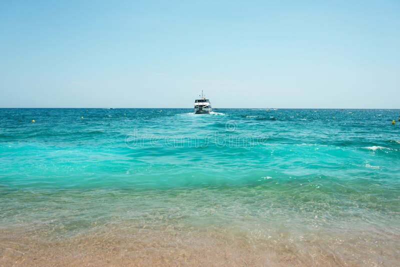 Boat arriving to beach stock photo. Image of colour, copy - 30117300
