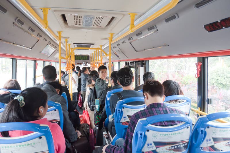 Passengers in the bus editorial photography. Image of crowded - 23067292