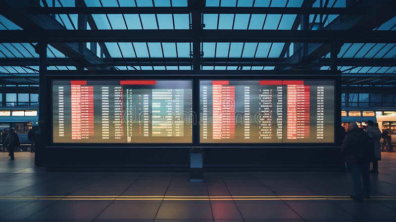 Passengers Checking Train Departure and Arrival Timetable at Station ...