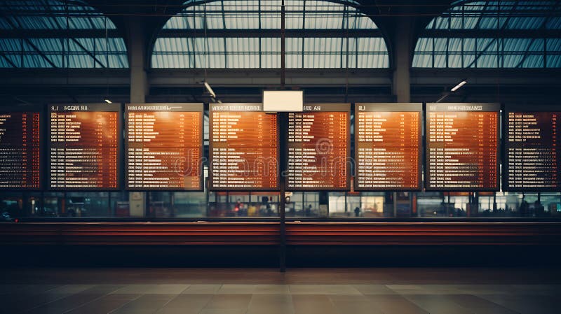 Passengers Checking Train Departure and Arrival Timetable at Station ...