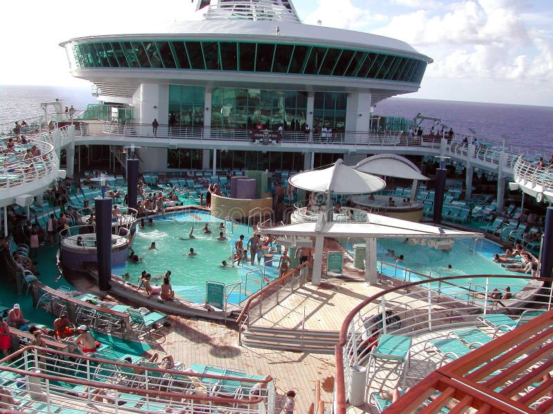 Cruise Ship Deck with with Passengers Having Fun. Editorial Stock Image ...