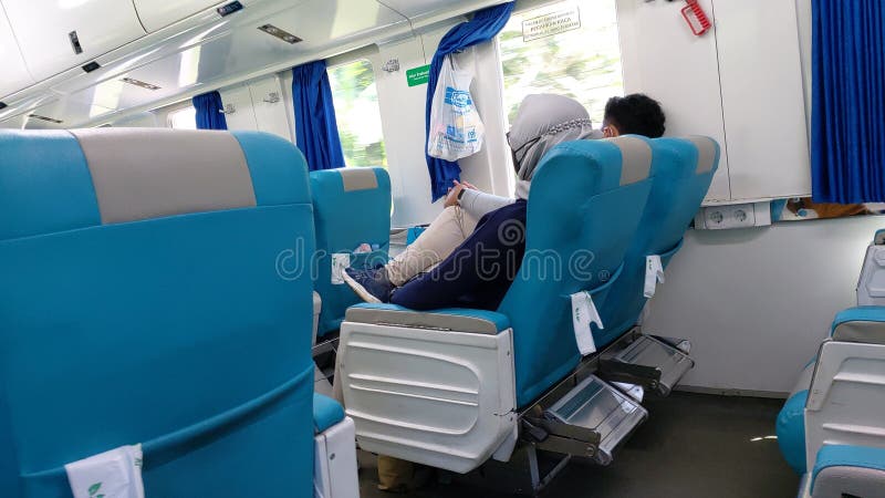 Passengers Inside the Executive Class Train in Indonesia Stock Image ...
