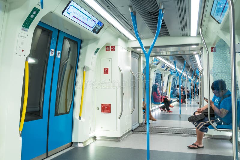 Passengers in the Latest MRT Mass Rapid Transit. MRT is the Latest ...