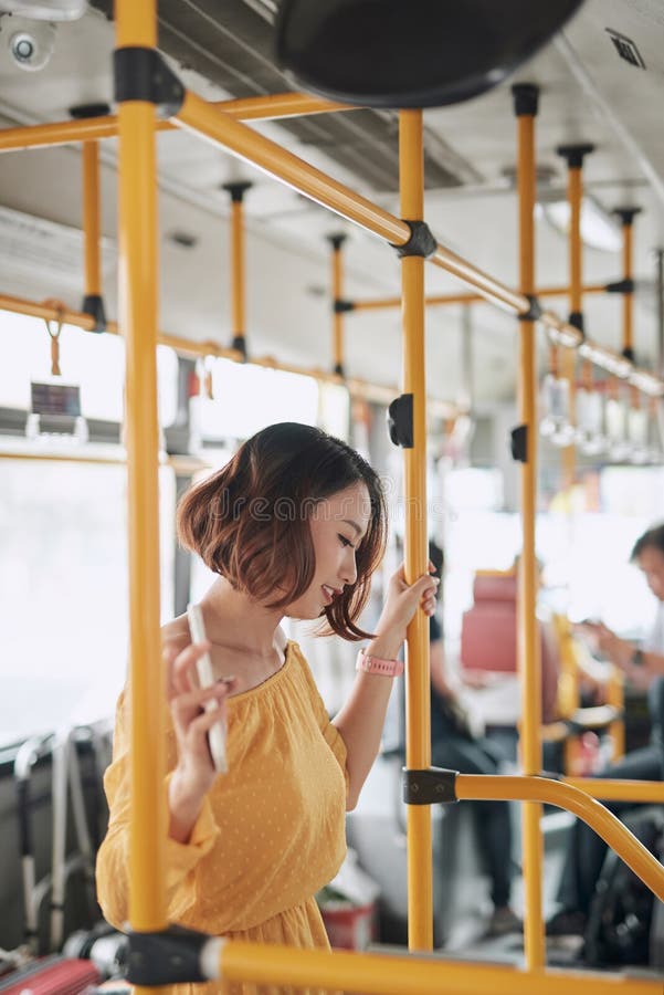 Passengers Leave the City Bus Stock Image - Image of passenger, city ...