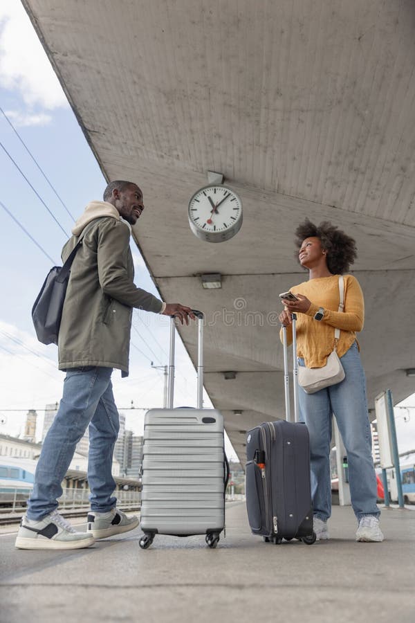 Station Platform Rolling Wheel Suitcases Stock Photos - Free & Royalty ...