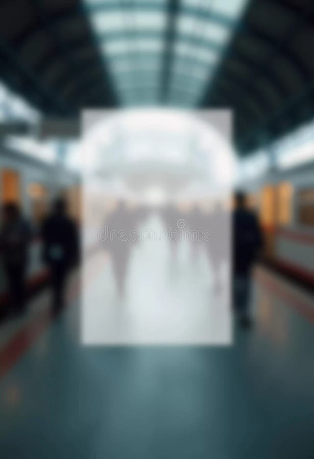 Passengers Move through a Spacious Train Station, Surrounded by a ...