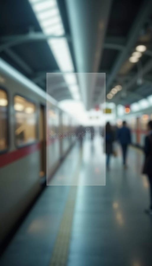 Passengers Move through a Spacious Train Station, Surrounded by a ...