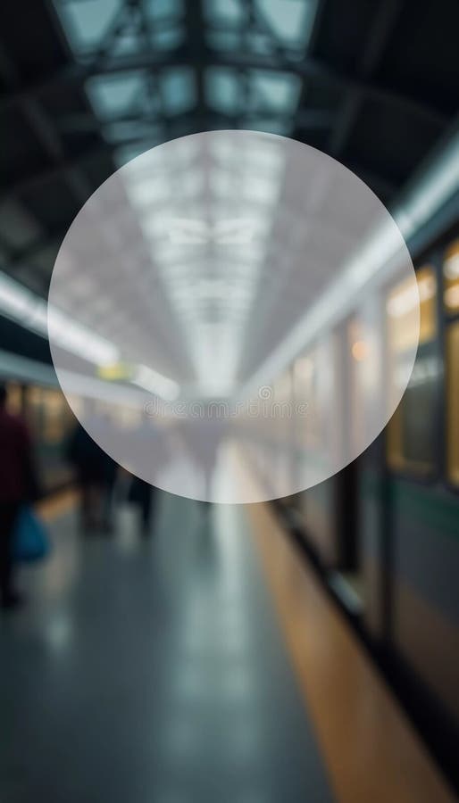 Passengers Move through a Spacious Train Station, Surrounded by a ...