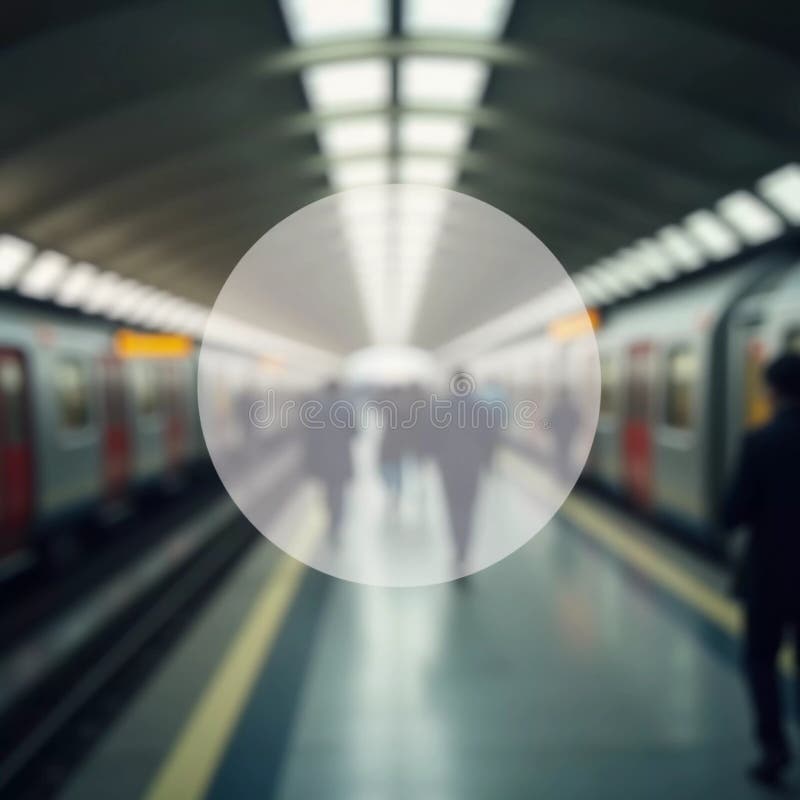 Passengers Move through a Spacious Train Station, Surrounded by a ...