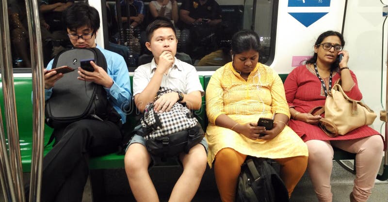 Passengers in MRT Singapore Editorial Photo - Image of architecture ...