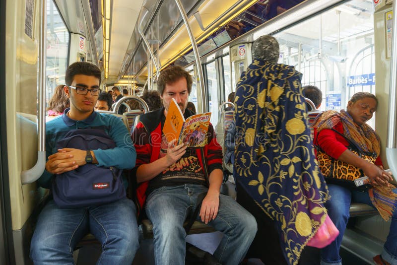 Passengers in Paris Metropolitain Train Editorial Image - Image of ...