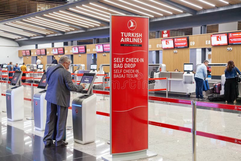 Passengers Pass Self-baggage Check-in at the New Electronic Check-in ...