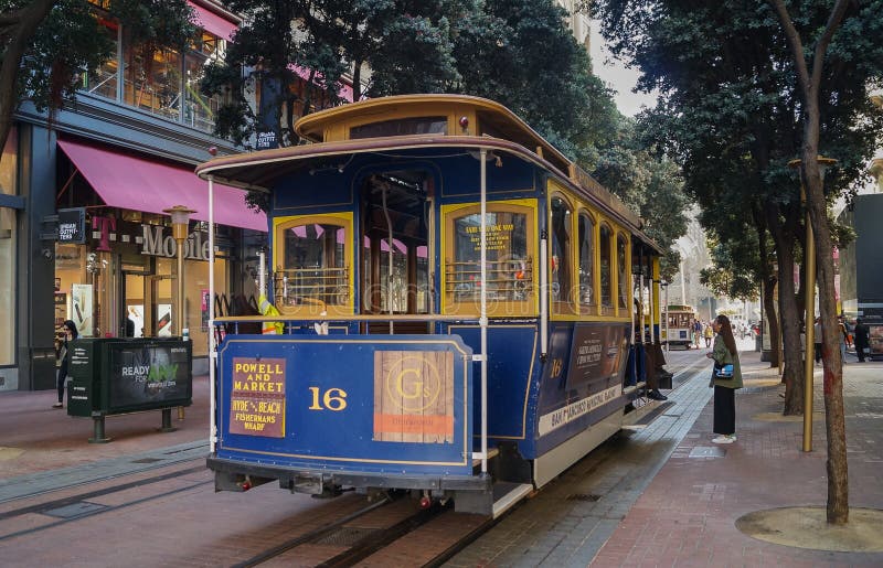 Passengers Ride in a Cable Car, the Most Popular Attraction of San ...