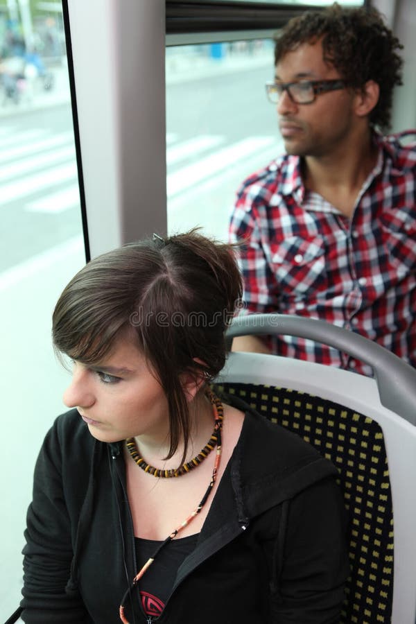 Passengers riding the bus stock image. Image of europe - 28906059