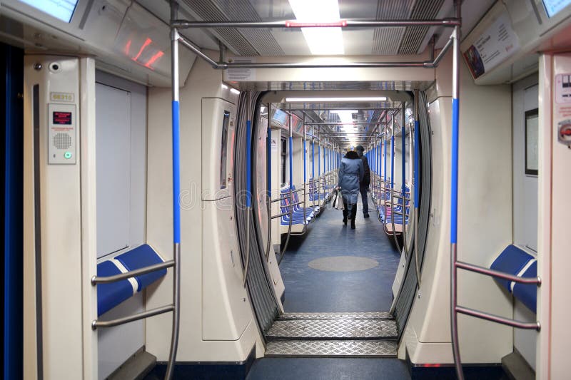 Passengers in Subway Train Car. Moscow, Russia Editorial Image - Image ...