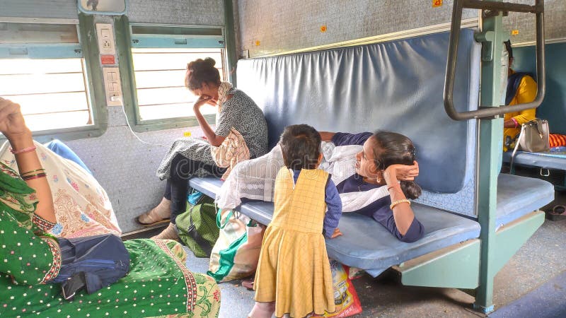 Passengers on the Train in Various Positions Editorial Stock Image ...