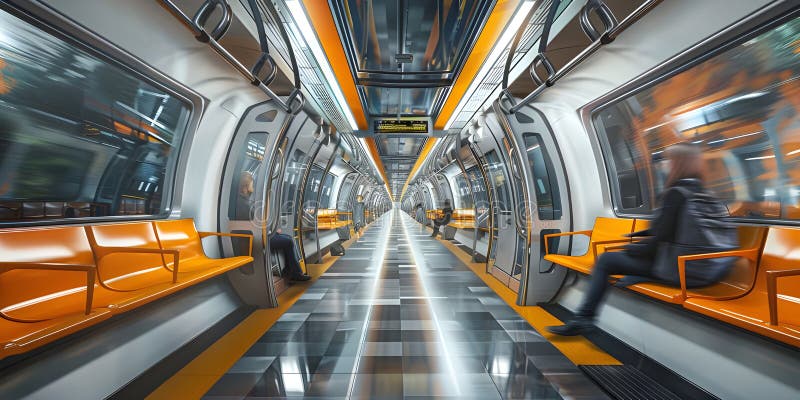 Passengers Travelling in Underground Train Background - Ai Generated ...