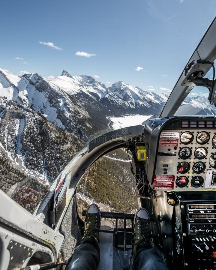 In Flight Helicopter Views from Canmore Alberta Stock Image - Image of ...