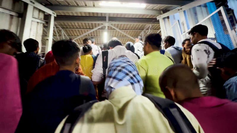 Passengers Walking on a Platform at Rush Hours of CST Station. Stock ...