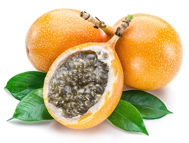 Passievrucht Op Een Witte Achtergrond Stock Foto - Afbeelding bestaande ...