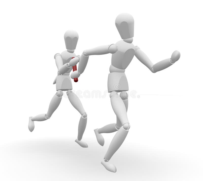 Passing the baton stock illustration. Illustration of running - 749169