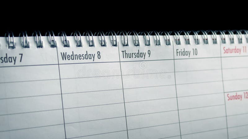 Passing Calendar Days Closeup Stock Footage - Video of week, blank ...
