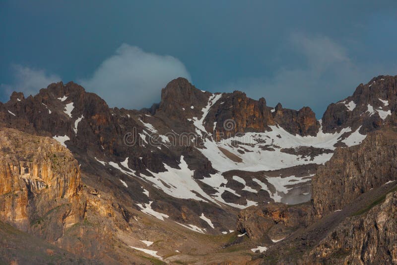 Passing Clouds Over a Landscape in Turkey with Snow Capped Mountains in ...
