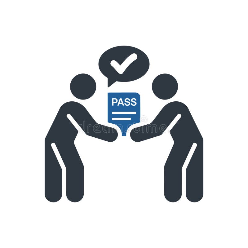 Passing Document Approval Icon Stock Vector - Illustration of pass ...