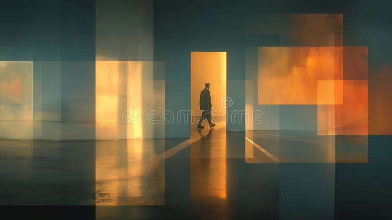 Passing through Light and Shadow Stock Illustration - Illustration of ...