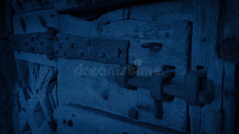 Locked Castle Door in the Dark Stock Video - Video of exterior ...