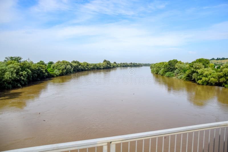 Passing Over the Bridge Over River. the Landscape of the River, the ...