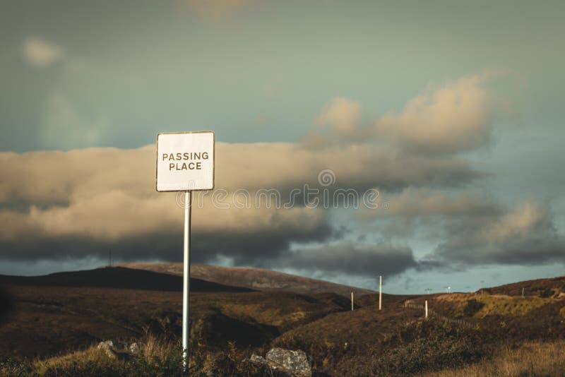 Passing Place Sign in Scotland Stock Photo - Image of cinematic, detail ...