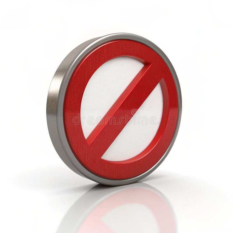 Passing Prohibited 3D Icon Isolated on White Background Stock ...