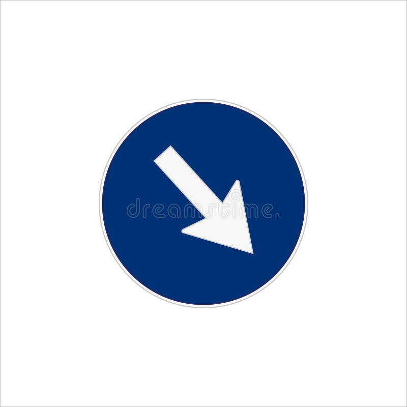 Passing Right Mandatory Sign Icon Stock Illustration - Illustration of ...