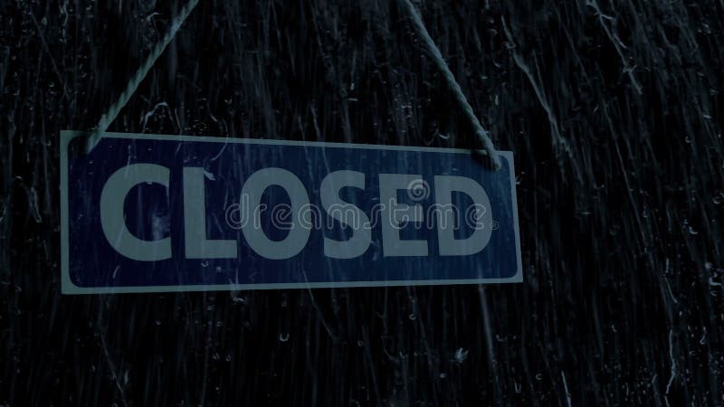 Passing Store Closed Sign in the Rain Stock Footage - Video of closed ...