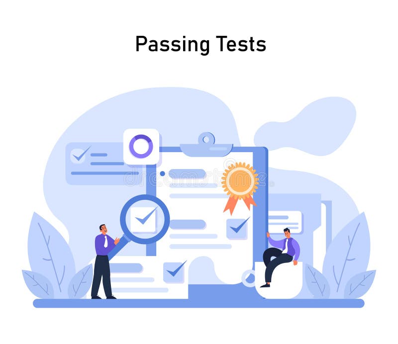 Passing Tests Concept. Flat Vector Illustration. Stock Vector ...