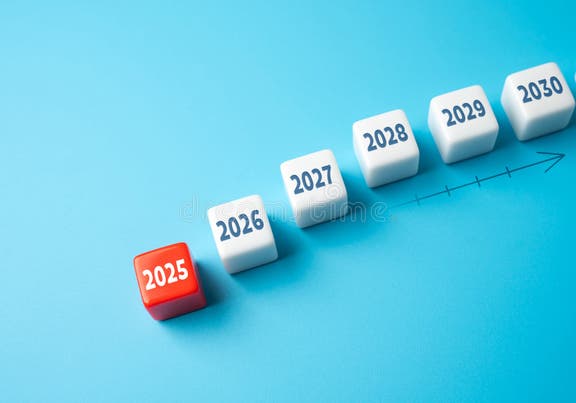 The Passing Years from 2025. Time Progression, Future Changes Stock ...