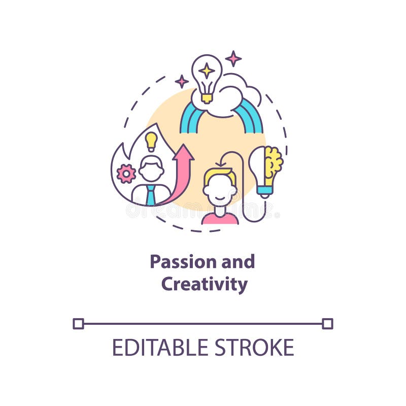 Passion and Creativity Concept Icon Stock Illustration - Illustration ...