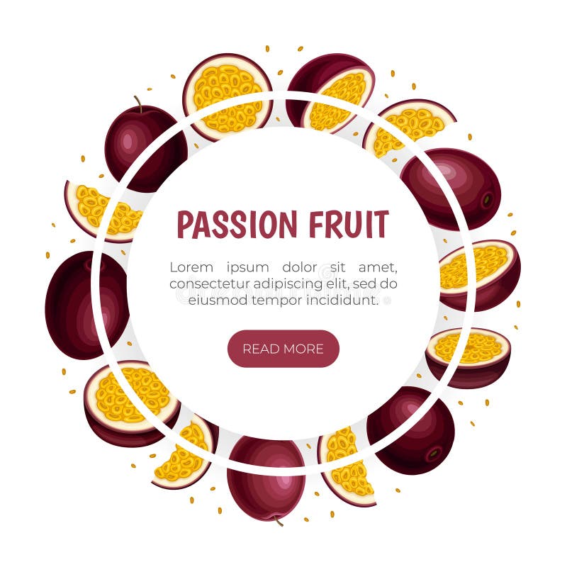 Passion Fruit Banner Design with Exotic Berry Vector Template Stock ...