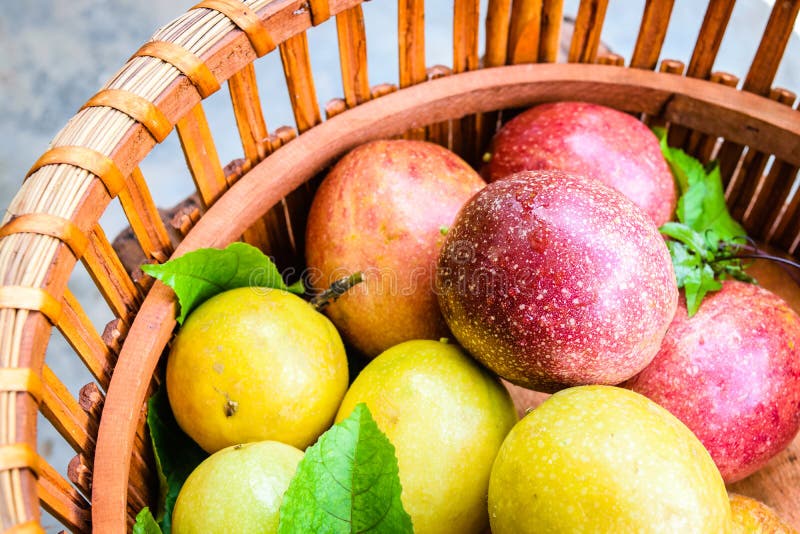 Red passion fruit stock image. Image of fresh, juicy - 99728771