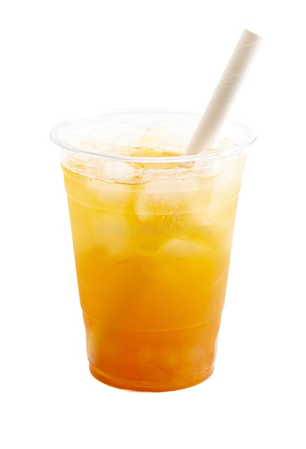 A Passion Fruit Boba Tea on a White Background Stock Photo - Image of ...