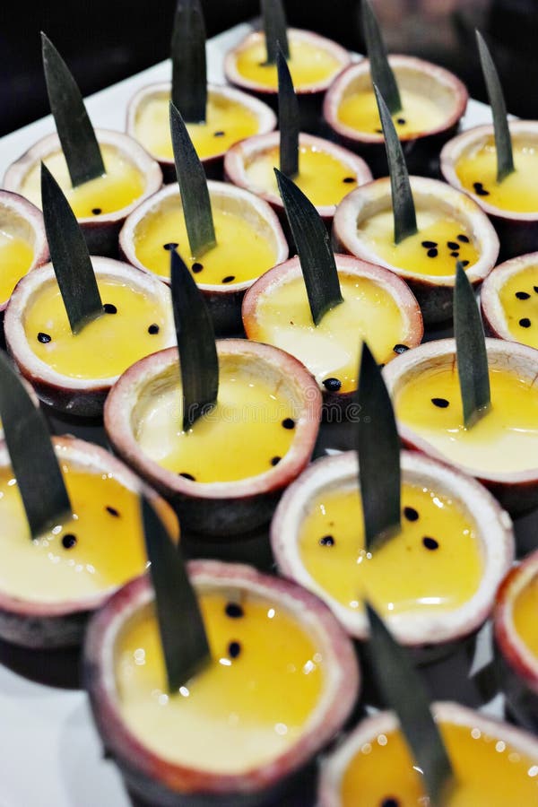 Passion Fruit Dessert at a Buffet Stock Photo - Image of fruit ...