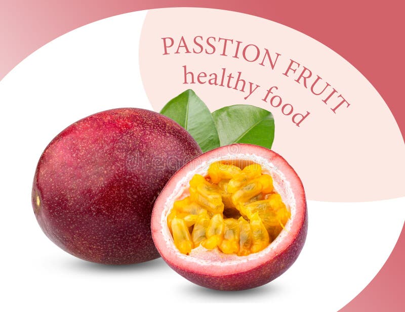 Passion Fruit on Pattern Colour Stock Image - Image of segment, ripe ...