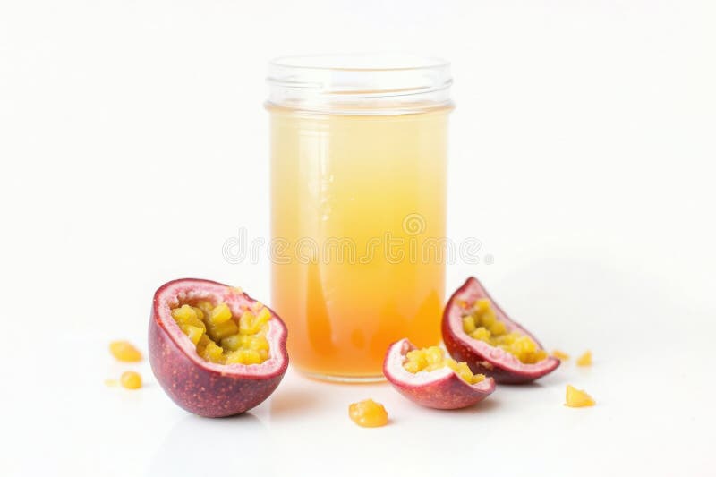 Passion Fruit Juice, a Scattering of Passion Fruit and Bubble Tea, a ...